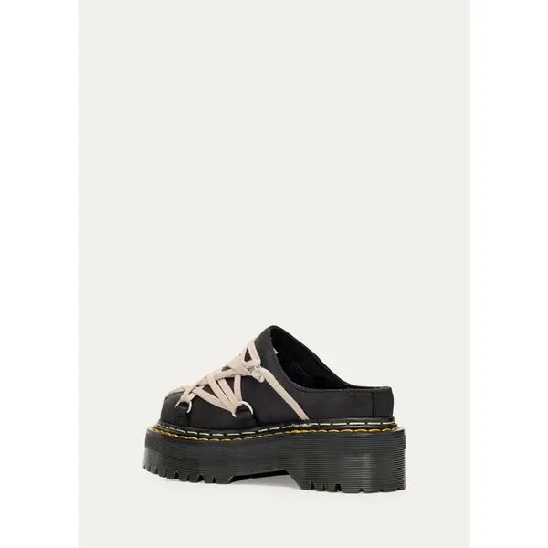 DR. MARTENS X RICK OWENS X Dr. Martens Quad Sole Megalace Leather Mules