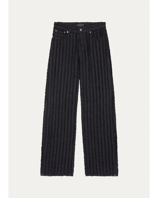 HAIKURE Bethany Striped Wide-leg Pants
