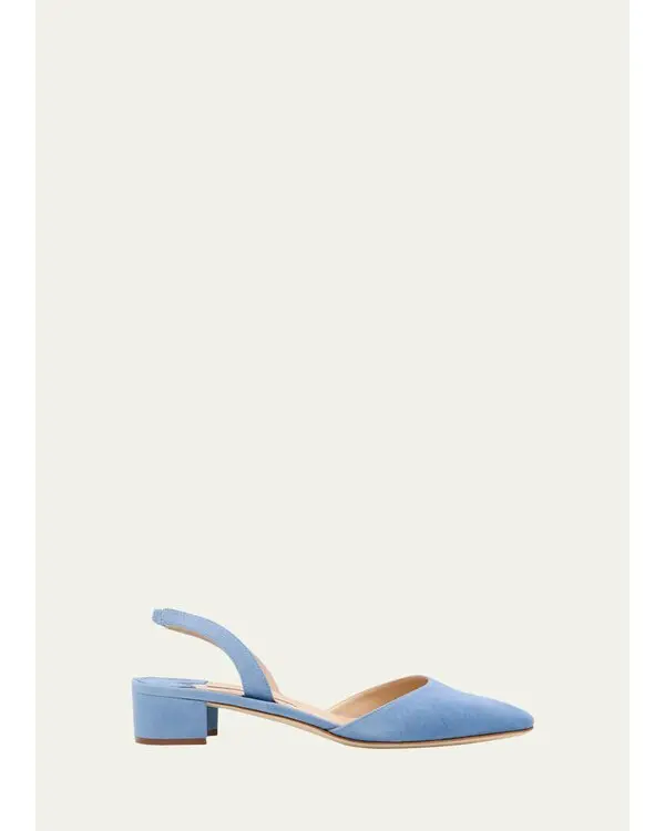 Manolo Blahnik Aspro Suede Slingback Pumps