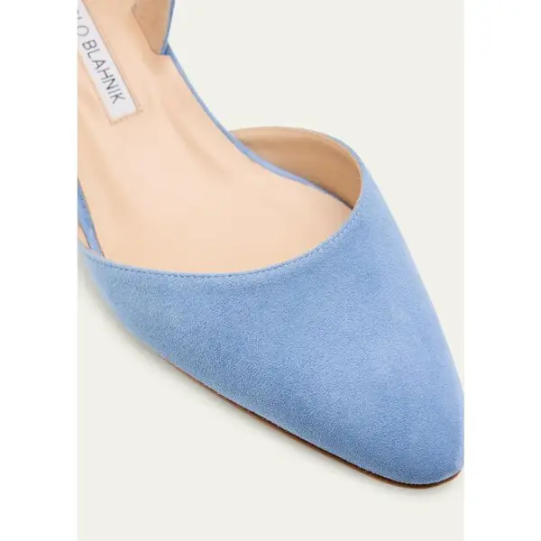 Manolo Blahnik Aspro Suede Slingback Pumps