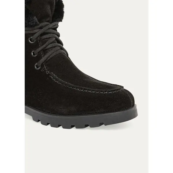 Santoni Shearling-lined Suede Lace-up Boots