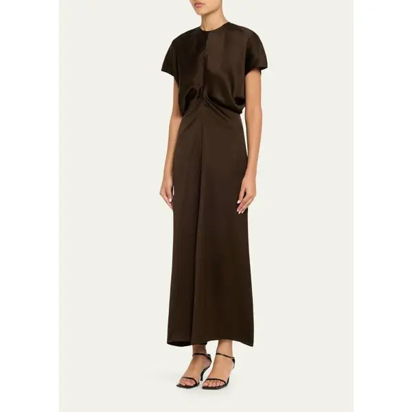 TOTEME Slouch Waist Satin Maxi Dress