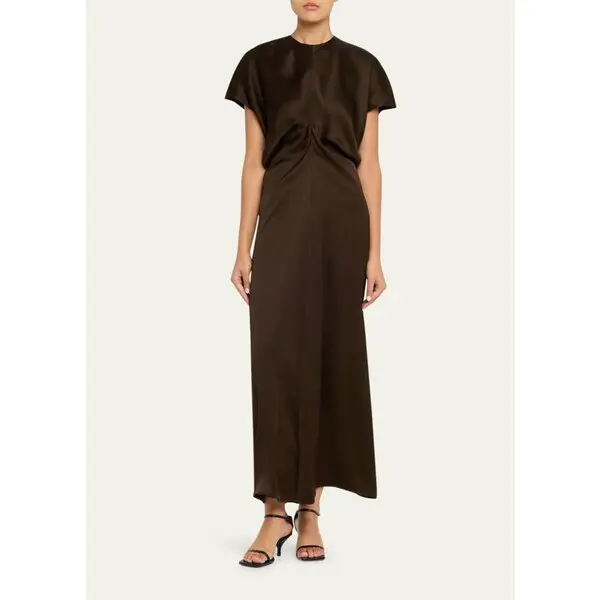TOTEME Slouch Waist Satin Maxi Dress