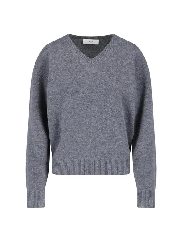 DUNST V-neck Cashmere-blend Sweater - Grey
