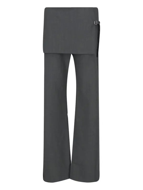 Paloma Wool Wrap-front Wide-leg Trousers - Grey