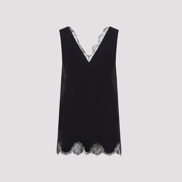Carven Lace Trim Slip Dress - Black