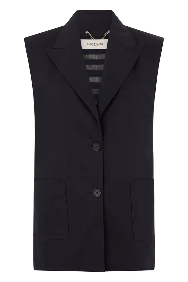 GOLDEN GOOSE Cotton Slim-fit Lapel Waistcoat