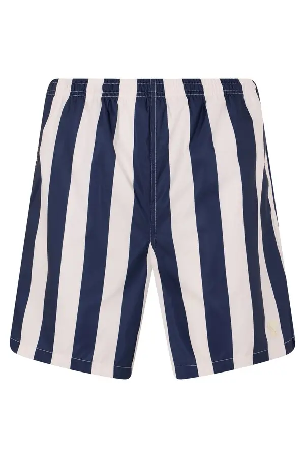 AMI Paris Striped Mini Swim Shorts - Blue