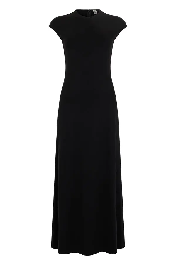 TOTEME Long Dress With Short Sleeves - Black
