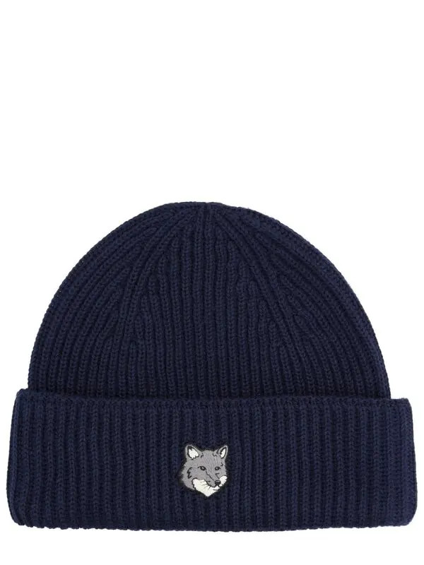 Maison Kitsuné Wool Beanie Hat For Fashion Forward Accessory
