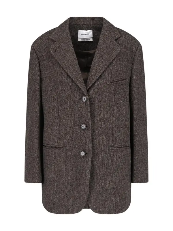 LOW CLASSIC Tailored Herringbone Blazer Jacket