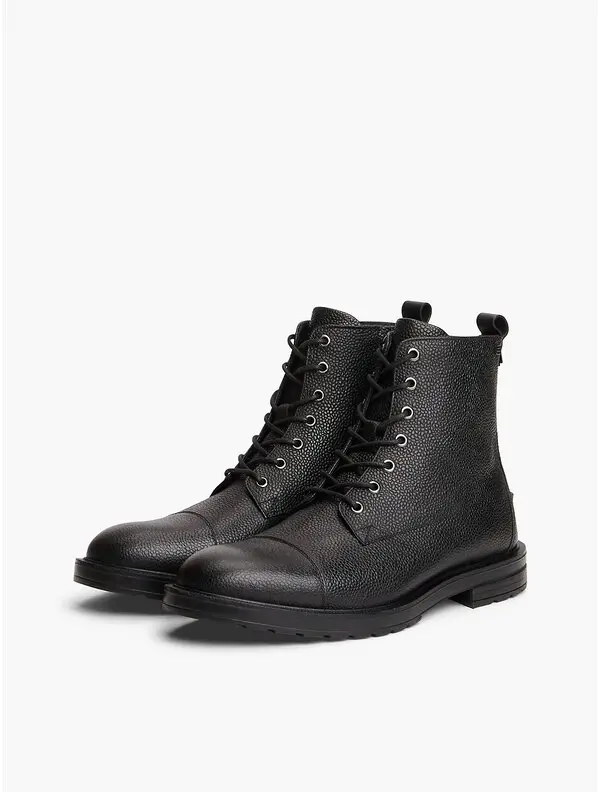 Tommy Hilfiger Pebbled Leather Lace-up Boot