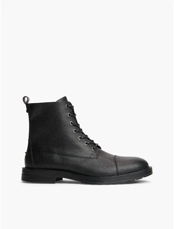 Tommy Hilfiger Pebbled Leather Lace-up Boot