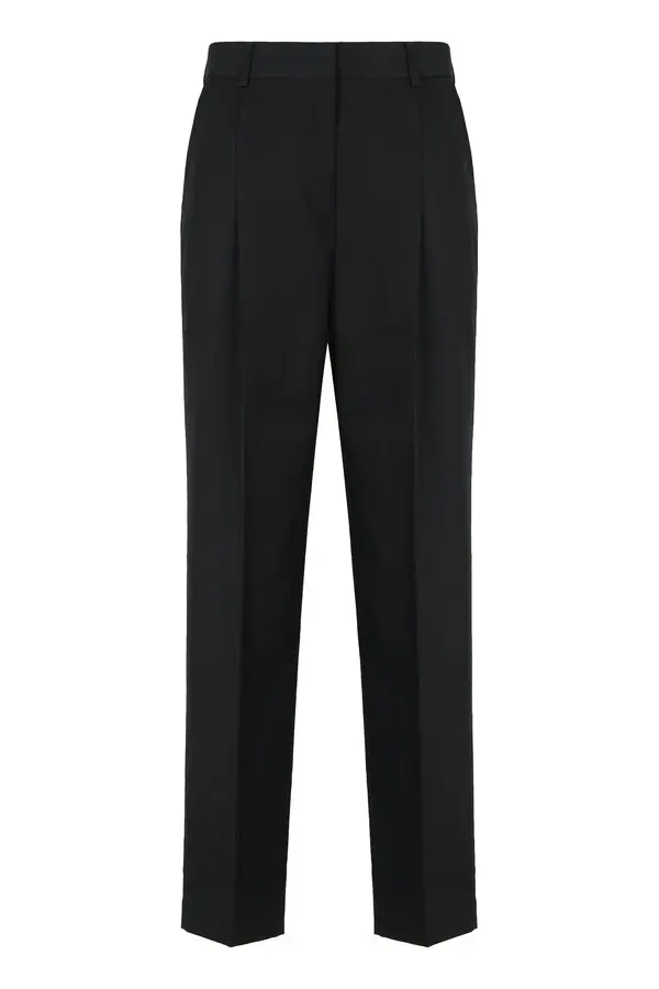 TOTEME Pleated High-waist Straight-leg Wool-blend Trousers