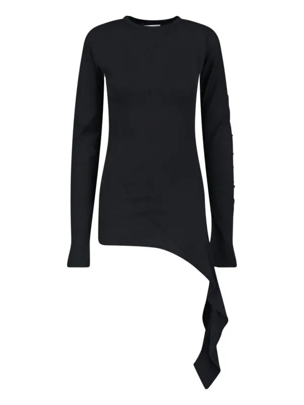 LOW CLASSIC Asymmetrical Drape Long Sleeve Top