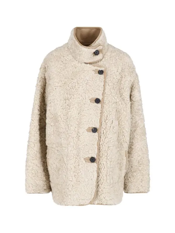 LOW CLASSIC Faux Fur Button-front Jacket