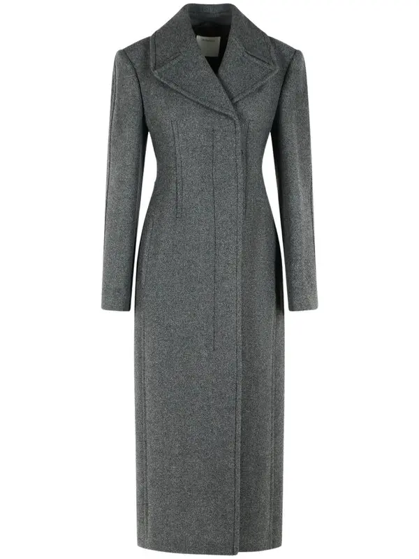 Sportmax Long Tailored Wool Coat - Grey