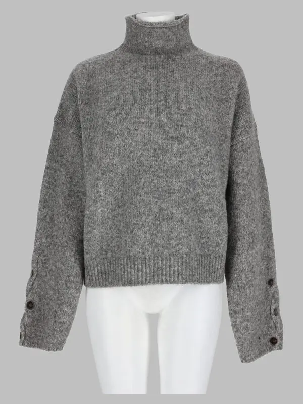ALYSI Alpaca-cotton Merino Wool Sweater - Grey