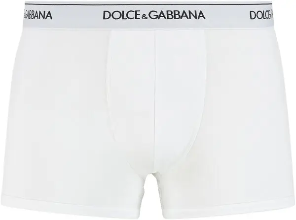 Dolce & Gabbana Set Of Two Cotton Boxer Briefs With Branded Elastic Waist