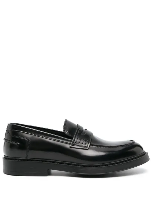 DOUCAL'S Leather Loafer With Ultralight Rubber Sole