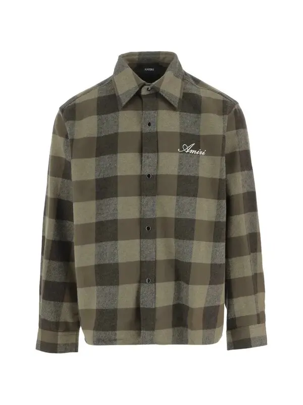 Amiri Classic Collar Logo Embroidered Cotton Shirt