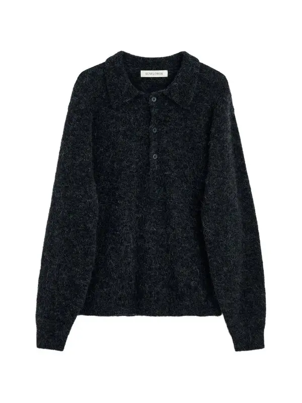 SUNFLOWER Inspired Mohair-alpaca Polo Sweater With Ribbed Hems