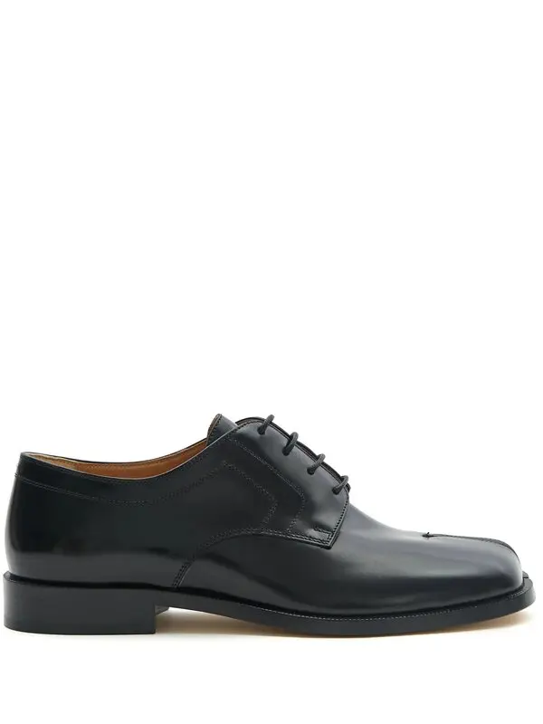 MAISON MARGIELA Brushed Calfskin Split-toe Lace-up Flat Shoes With Contrast Back Stitching