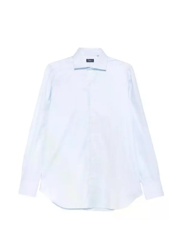 FINAMORE 1925 Micro-check Spread-collar Shirt