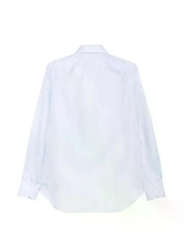 FINAMORE 1925 Micro-check Spread-collar Shirt