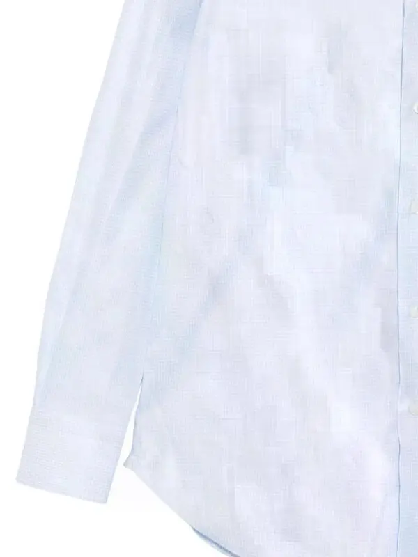 FINAMORE 1925 Micro-check Spread-collar Shirt