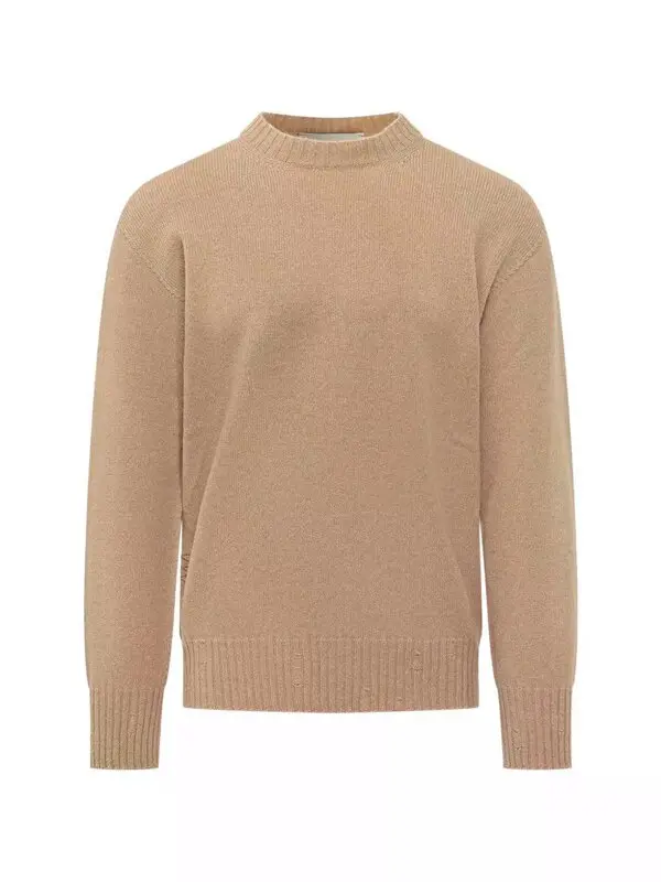 AMARANTO Distressed Crew-neck Sweater