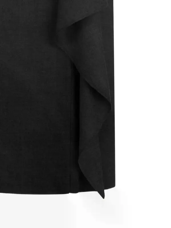Oscar De La Renta Draped-detailed Wrap Midi Dress - Grey