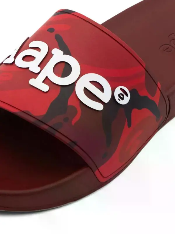 AAPE BY *A BATHING APE Logo-patch Camouflage Slides