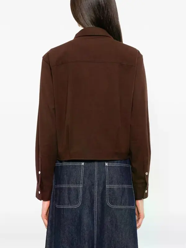 AGNES B. Flannel-blend Zip-up Shirt Jacket