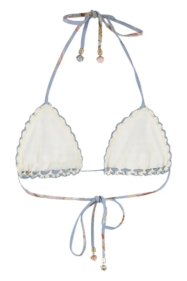 Zimmermann Triangle Crochet Bikini Top With Adjustable Cups - Multicolor