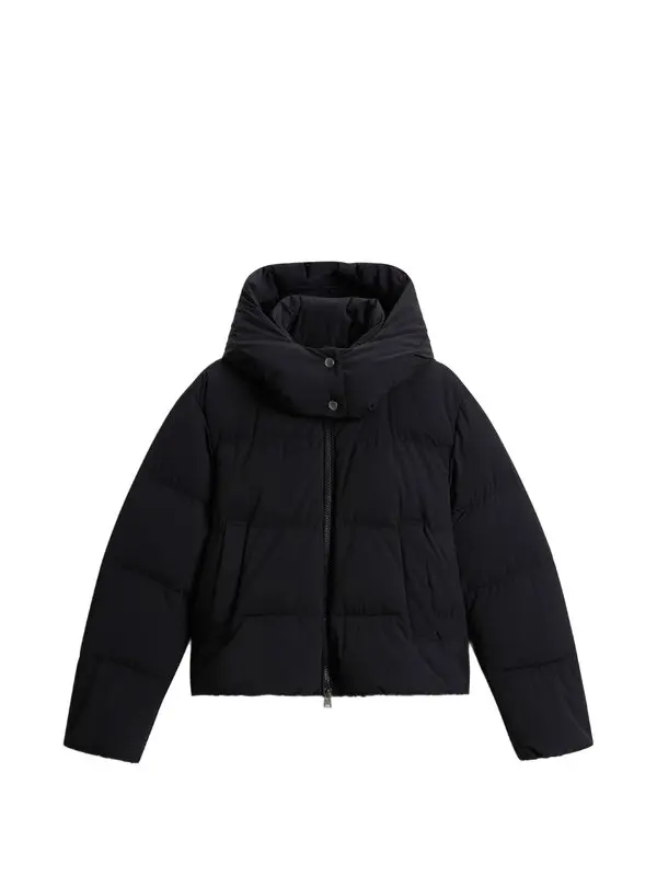 Woolrich Stand-up Collar Jacket With Removable Hood And Snap Pockets