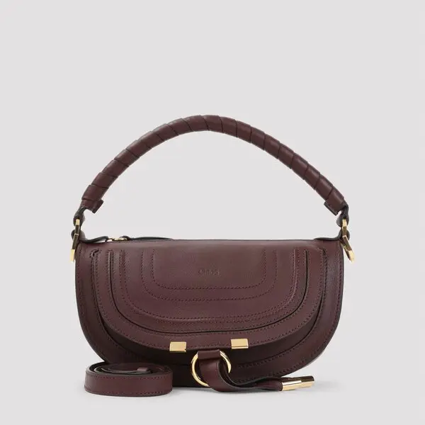 Chloé Marcie Handbag Shoulder Bag In Calf Leather - Red