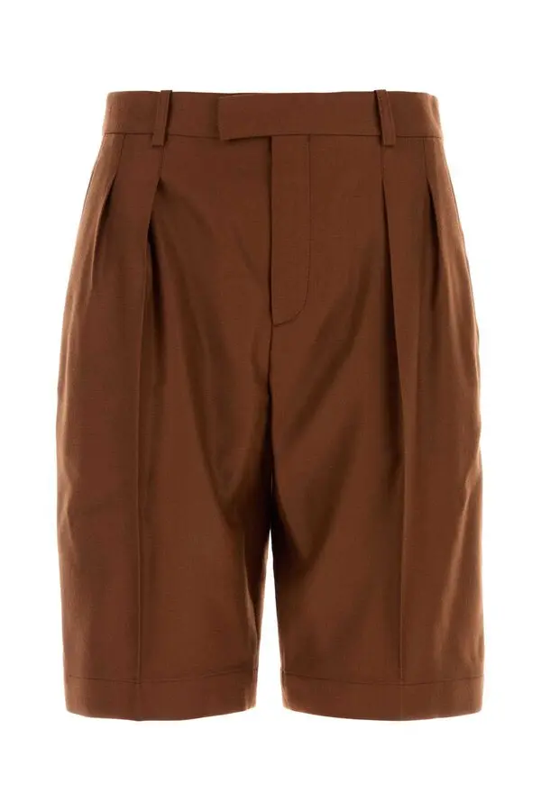 Saint Laurent Caramel Cashmere Bermuda Shorts