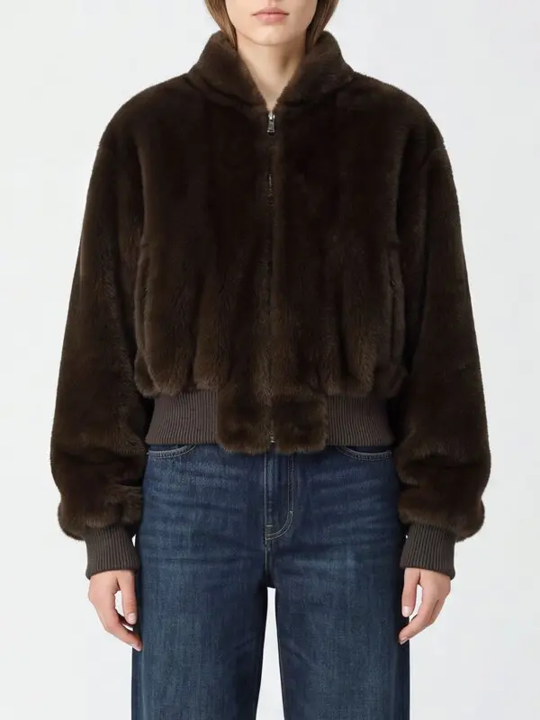 Stella McCartney Faux Fur Jacket With High Neck And Zip Closure