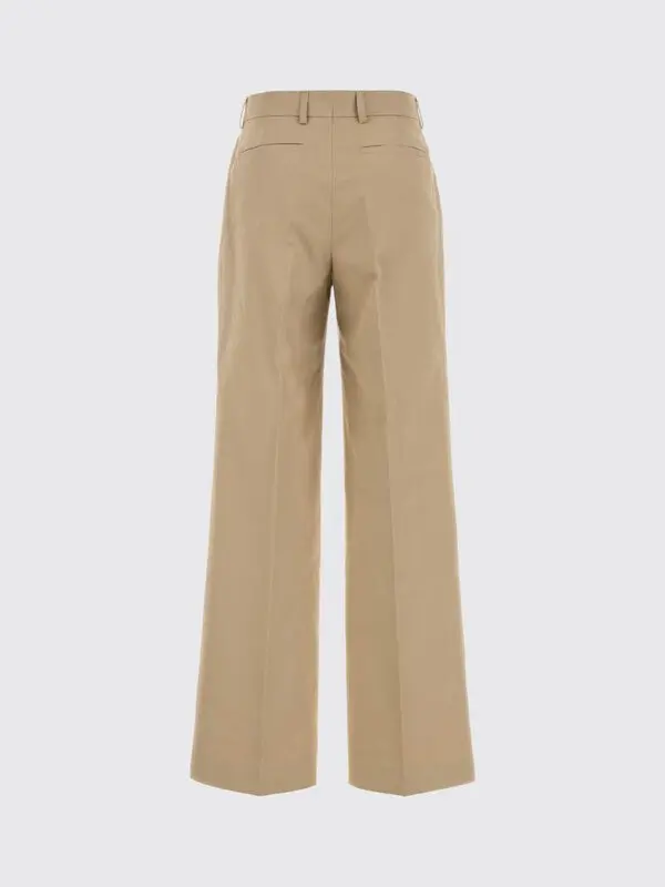 Tory Burch High-waisted Wide-leg Cotton Trousers With Concealed Fastening