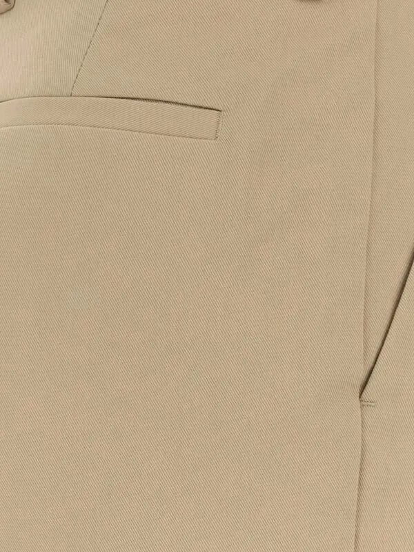 Tory Burch High-waisted Wide-leg Cotton Trousers With Concealed Fastening