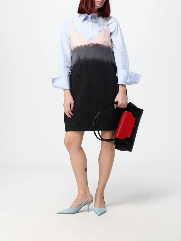 Marni Trunkette Ruched Leather Shoulder Bag With Double Handle - Black
