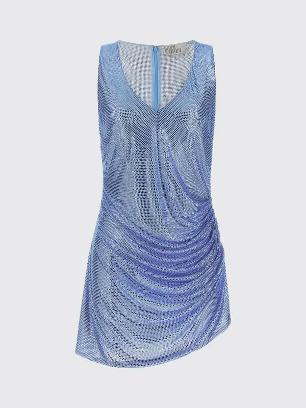 Giuseppe Di Morabito Draped Midi Evening Dress With Feathers And Rhinestones