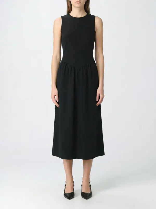 Calvin Klein A-line Jersey Midi Dress With Off-the-shoulder Design