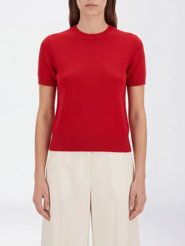 FERRAGAMO Short-sleeved Crewneck Jumper In Pure Cashmere