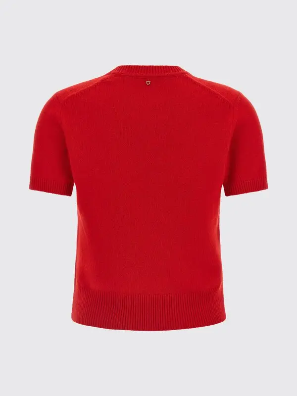 FERRAGAMO Short-sleeved Crewneck Jumper In Pure Cashmere