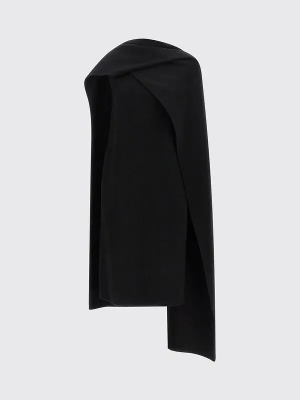 Khaite One-shoulder Midi Dress In Virgin Wool And Silk Blend With Scarf Neck