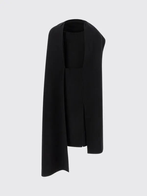 Khaite One-shoulder Midi Dress In Virgin Wool And Silk Blend With Scarf Neck