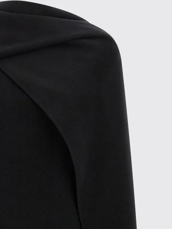 Khaite One-shoulder Midi Dress In Virgin Wool And Silk Blend With Scarf Neck