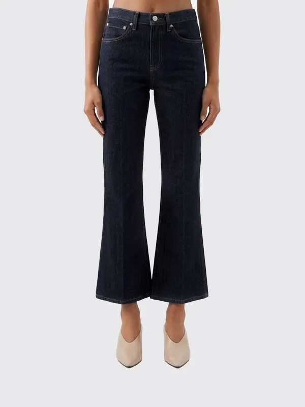Khaite Mid-rise Cropped Flare Jeans In Stretch Denim